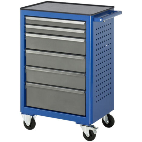 Établi à roulettes Rau Metall-Top avec 6 tiroirs