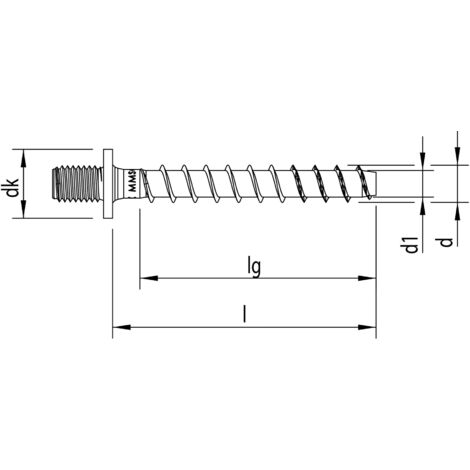 MULTI-MONTI-plus V 10,0 x 110, Vis d’ancrage de pré-installation, tête ...