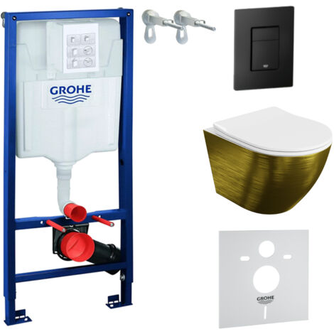 GROHE WC Set mit Vorwandelement, Wand-WC und Spülknopf
