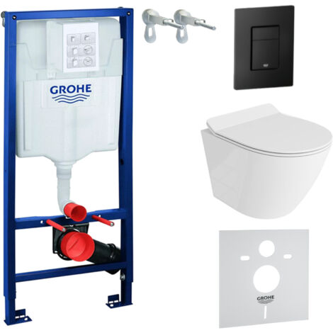 GROHE WC Set mit Vorwandelement, Wand-WC und Spülknopf