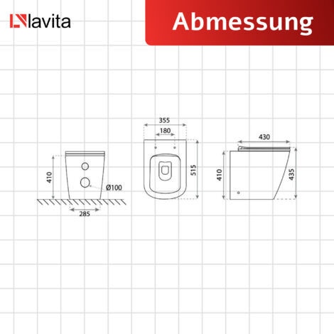 LAVITA Stand-WC Tyber - Stehende Toilette – Toilettenbecken