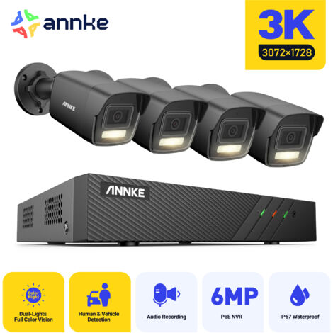 ANNKE 3K 8 Channel 4 Cameras PoE Security System, Human & Vehicle ...