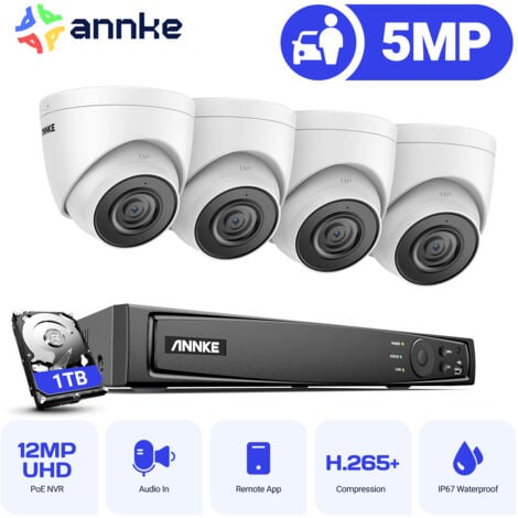 ANNKE 4K 8CH H.265+ PoE Security System NVR 4×3K Outdoor PoE IP Security Camera EXIR Night ...