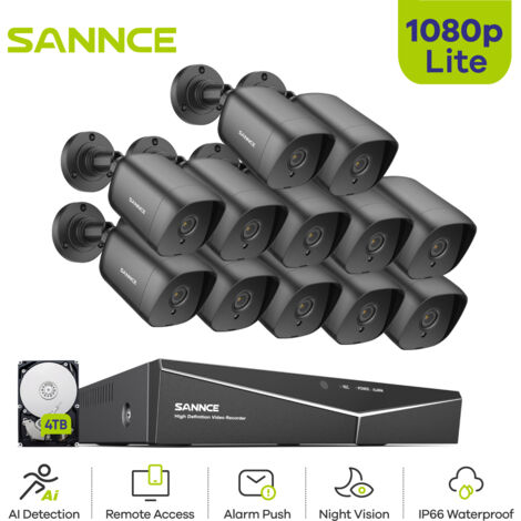 SANNCE 1080P Security Surveillance 16CH DVR Outdoor Night Vision Email ...