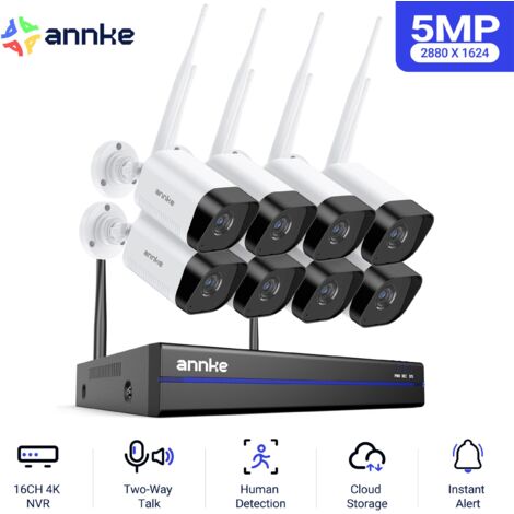 ANNKE 4K 16CH Expandable NVR with 5MP Wireless Security Camera System ...