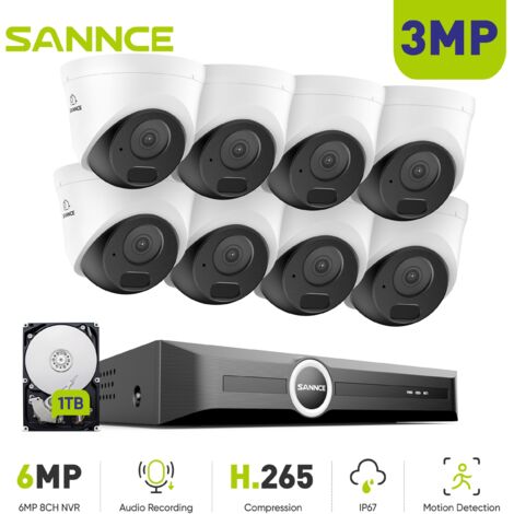 SANNCE 3MP PoE Security Cameras System with Motion Detection APP Push ...