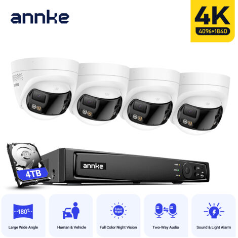 ANNKE 8MP Outdoor PoE Security PoE Camera System with Smart Dual Light ...