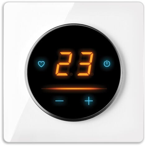 Raumthermostat OneKeyElectro 25 WIFI Touch mit Garda Glass-Abdeckrahme - weiß