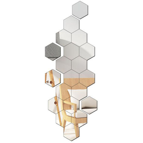 BEBUSINGOTO Adesivi murali a specchio esagonale, grandi piastrelle in ...