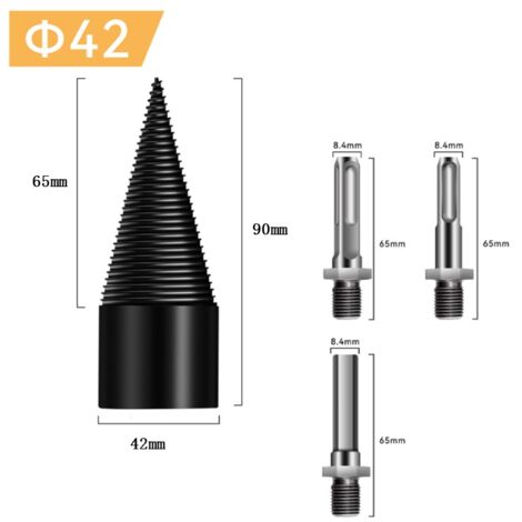 Broca para cortar madera de 42 mm, con 3 mangos, cuadrada, redonda y ...