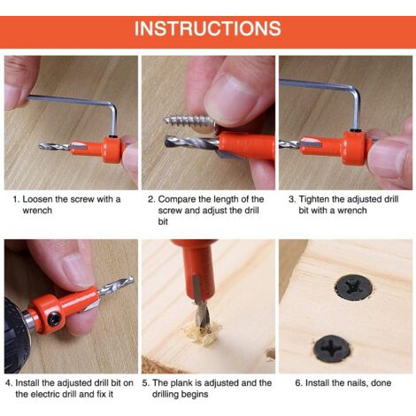 BEBUSINGOTO 5 Pièces 8mm Foret Chanfrein à Bois Chanfrein Compteur ...