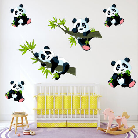 BEBUSINGOTO pieza de pegatinas de pared con diseño de rama de panda ...
