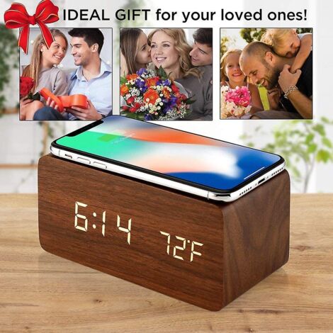 BEBUSINGOTO Reloj proyector con radio, USB con doble alarma y pantalla ...