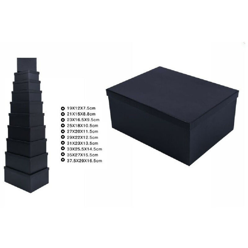 Set 10 Pezzi Scatole Scatola Box For Matrioska Measures Nere 69287