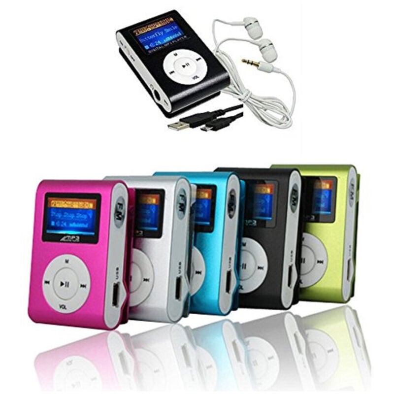Mini Clip Usb Lecteur Mp3 Avec Ecran Lcd Supporte 32gb Micro Sd Fm Radio