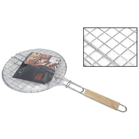 Grillette Ronde Barbecue Double Grillette à Main En Bois Grillée