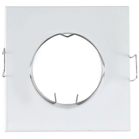 Douille De Spot Carrée Encastrée Pour Spot Led Blanc Gu10 63mm