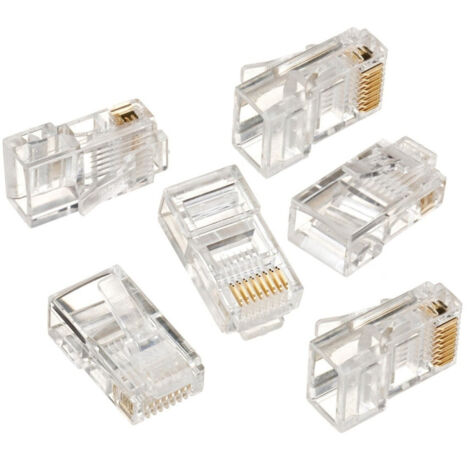 100 Pièces Connecteur Lan Cat5 8-pin Ethernet Plug Rj45 Network Internet