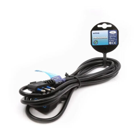 Prolunga Lineare Nera Spina 10a 2p+t + Presa 10a 2p+t Uscita Cavo 3 Mt ...