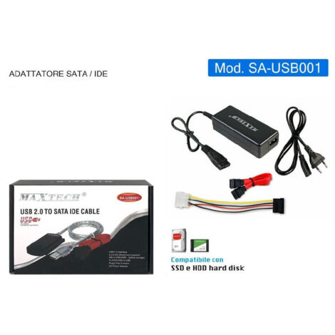 Câble Adaptateur Sata/ide Sa-usb001, Port Usb 2.0, Disque Dur 2,5" Et 3 ...