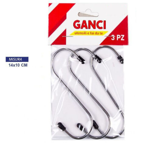 Set 3 Ganci Ganci Gancio S Multiuso Acciaio With Gommino 14x10cm