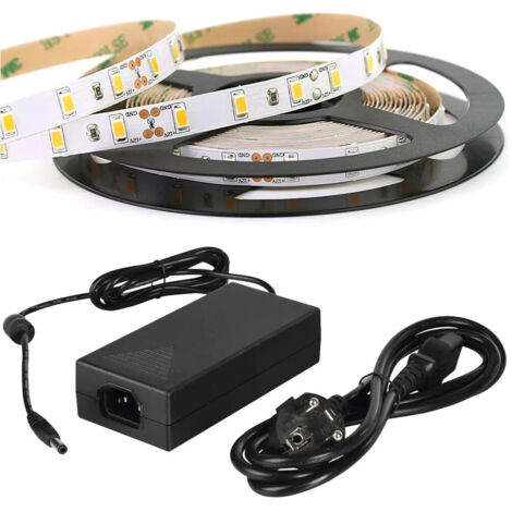 5 Mt Strip 300 Led Smd 5630 Sans Silicone Ip20 + Alimenter 5a