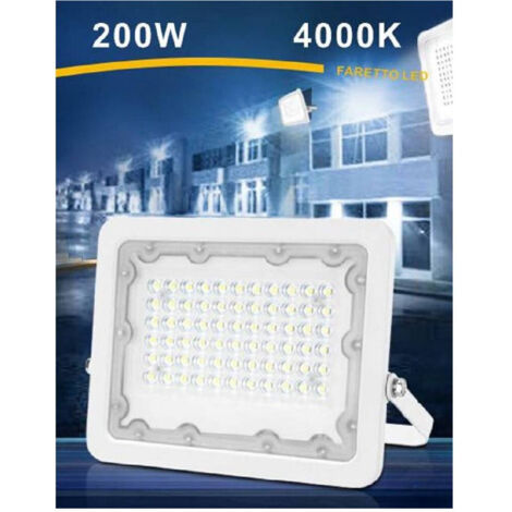 Faro Led 200 Watt Ultra Slim Esterno Bianco Ip65 Luce 6500k 4000k 3000k ...