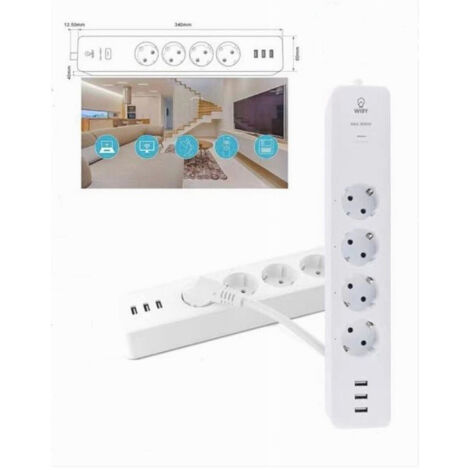 Multipresa Multipresa Smart Intelligente Wifi 4 Ac Sockets 3 Usb M3su411-eu