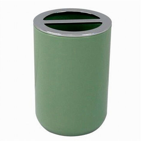 Portaspazzolini Bicchiere Accessorio Bagno 2 Fori Verde Silver ...