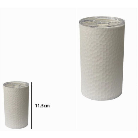 Porta Spazzolini Bicchiere Accessorio Arredo Bagno Bianco Lavorato 3 ...