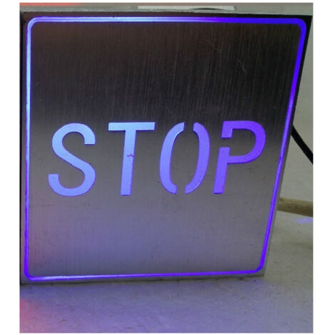 Panneau De Table à Led Avec Lumière D'écriture De Texte Stop Bleu ...