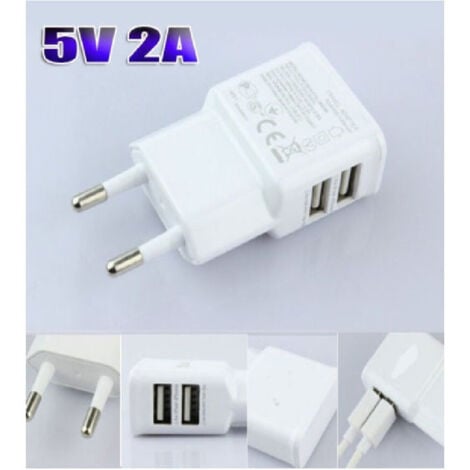 Plug Usb 5v 2a Chargeur Universel Adaptateur 2 Porte Usb