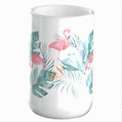 Bicchiere Porta Spazzolino Con Fenicotteri In Ceramica Accessorio Da ...