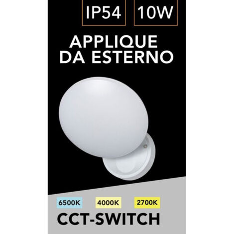 Applique Wall Lampe Pour L'extérieur Switch Switch Ip54 Blanc 3 ...