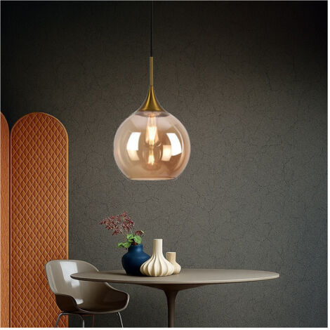 Suspension luminaire boule de verre or salon salle à manger chic A72 ...