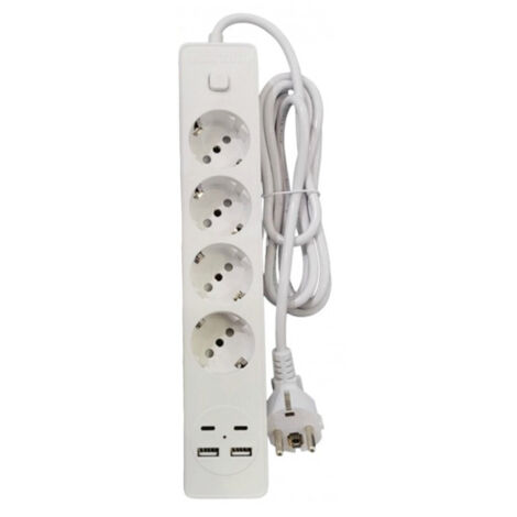 Trade Shop - Multipresa 4 Posties Con 2 Necesidades Usb-a + 2 ...