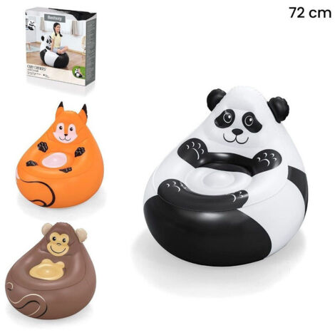 Trade Shop - Sillón Hinchable Diseño Animales Panda Mono Zorro 72 Cm ...