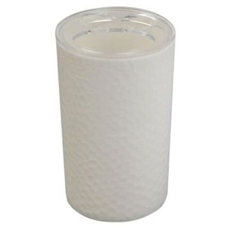 Trade Shop - Porta Spazzolini Bicchiere Accessorio Bagno Bianco 3 Fori ...