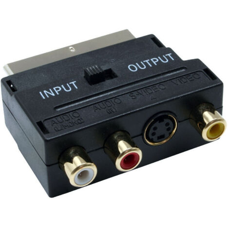 Trade Shop - Adaptador De S Video Vhs A Toma Rca A Scart Con Selector ...