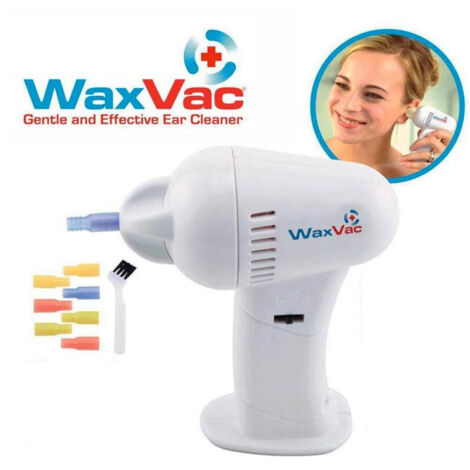 Trade Shop - Pulisci Pulitore Orecchie A Batterie Azione Rotatoria Elimina Cerume Wax Vac