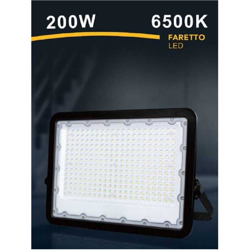 Trade Shop - FARO LED 200 W ULTRA SLIM OUTER BLACK IP65 COLD NATURAL ...