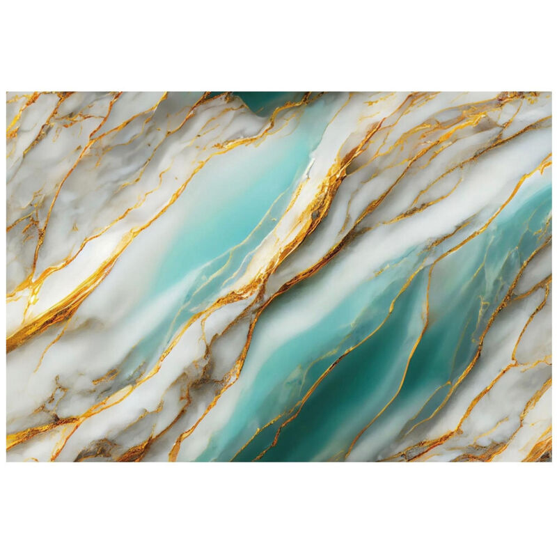 Trade Shop - KLEBEPLATTE MARMOR-EFFEKT GOLD TÜRKIS ADER 120X300CM WÄNDE ...