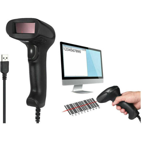 Trade Shop - BARCODE-SCANNER MIT USB-KABEL-LASERPISTOLE Q-A202