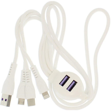 Trade Shop - USB CABLE 5 IN 1 40 CM RECARICA RAPIDA TRANSFER VON 3.1A 2 ...