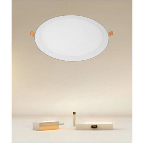 Trade Shop - 24 WATT EINBAU-LED-PANEL RUND WEISS Ø300MM LICHT 3000K ...