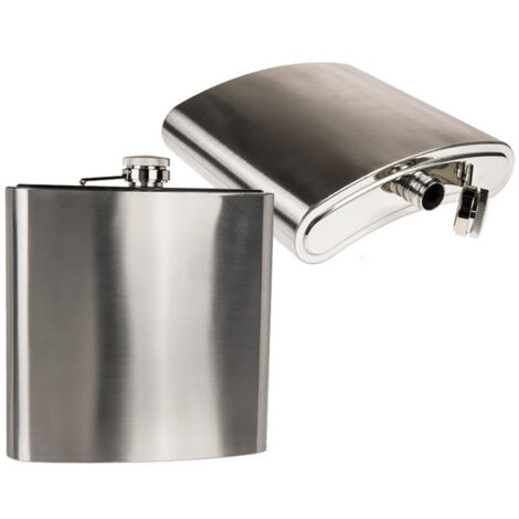 Trade Shop - XXL-TASCHENFLASCHE AUS METALL, KAPAZITÄT 180 ml, HÖHE 18,5 cm