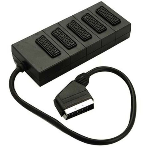 Trade Shop - Mehrfachsteckdosenadapter, 5-fach Scart-Buchse, 21-polig ...