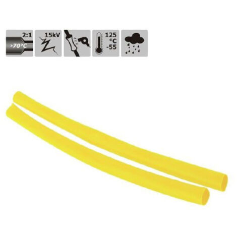 Trade Shop - SET 10 STÜCK GELBE SCHRUMPFHÜLSE 3X120MM FÜR KABEL 57087