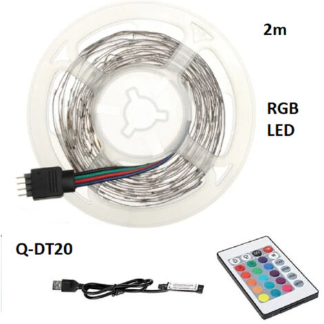 Trade Shop - USB RGB LED STRIP 2 METER MIT FERNBEDIENUNG 5050 5V IP67 ...