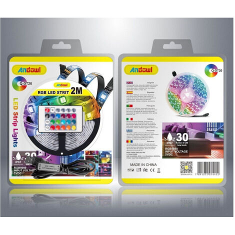 Trade Shop - USB RGB LED STRIP 2 METER MIT FERNBEDIENUNG 5050 5V IP67 WASSERDICHT Q-DT20